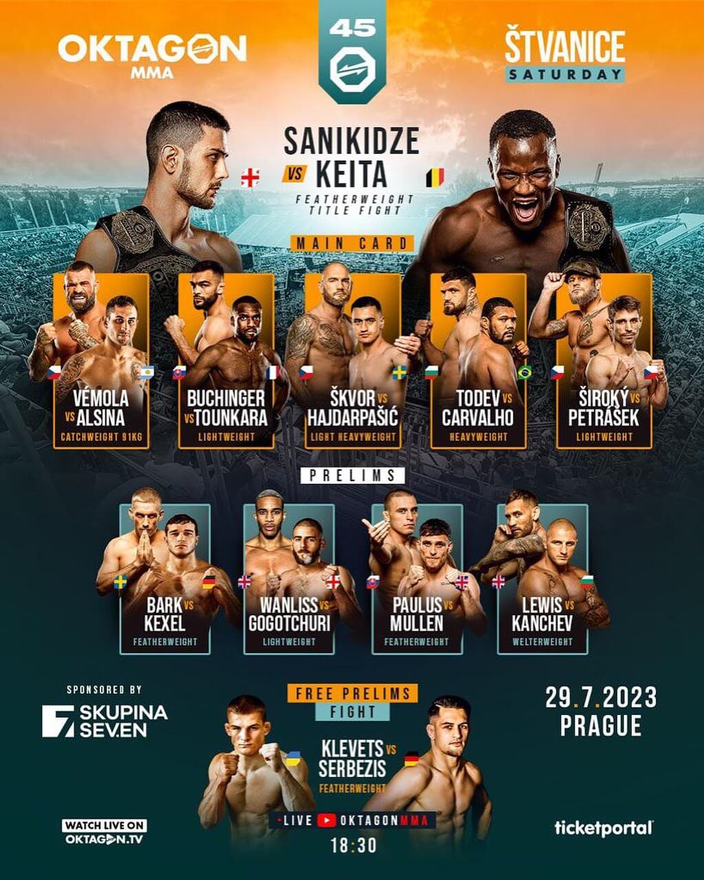Oktagon 45 – program zápasů, fight karta, kurzy + LIVE přenos